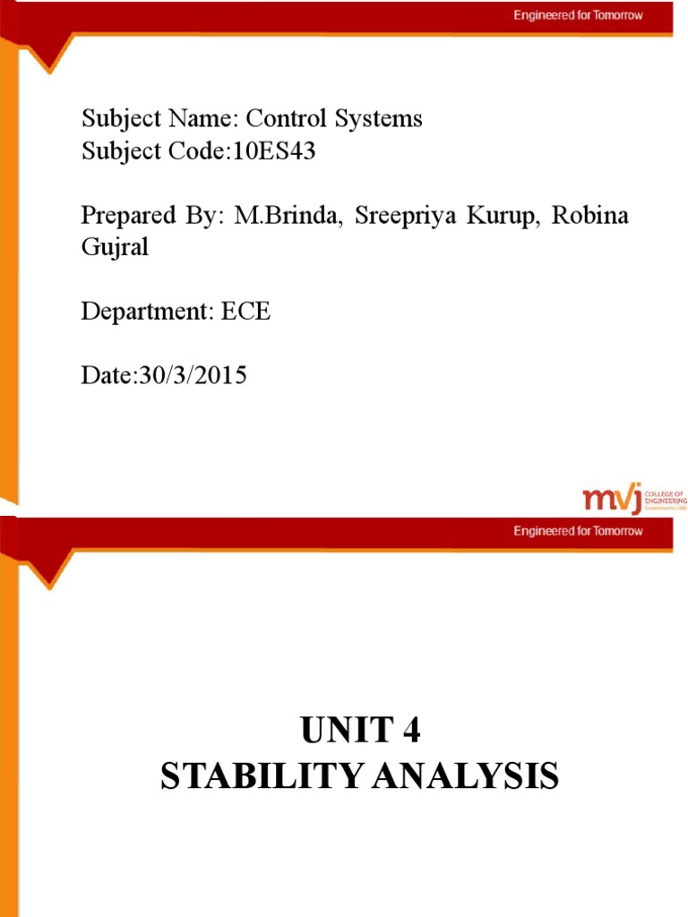 Stability Analysis-Control System | PDF | Stability Theory | Computer ...