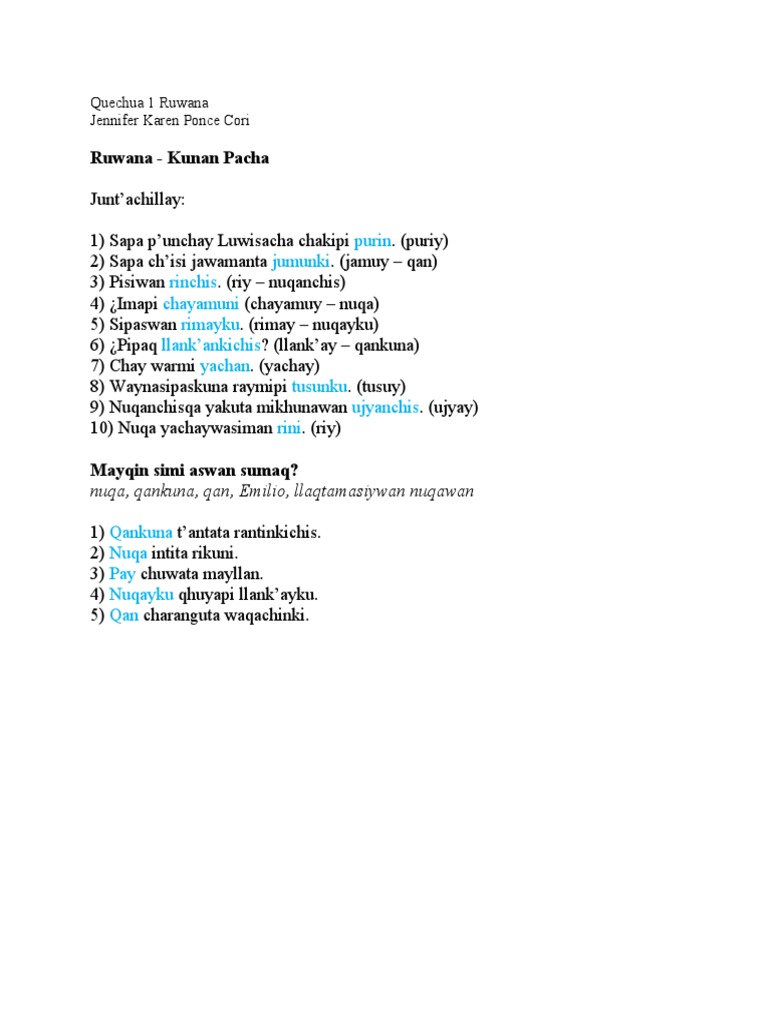 Ruwana - Kunan Pacha | PDF