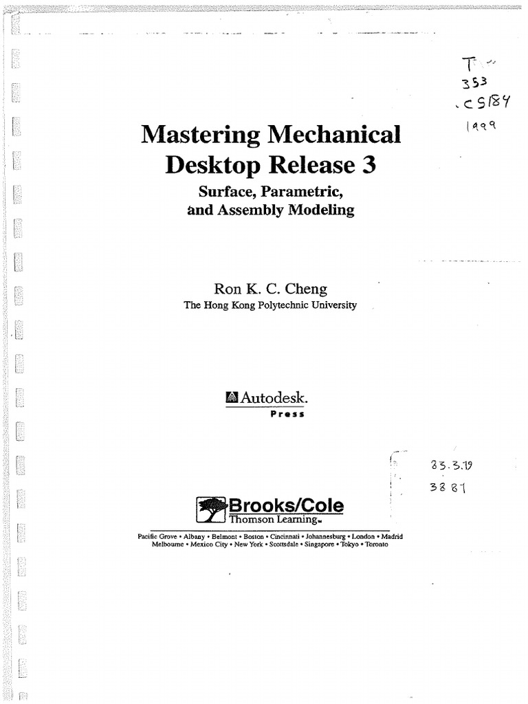 Mastering Mechanical Desktop Release 3 E4df | PDF