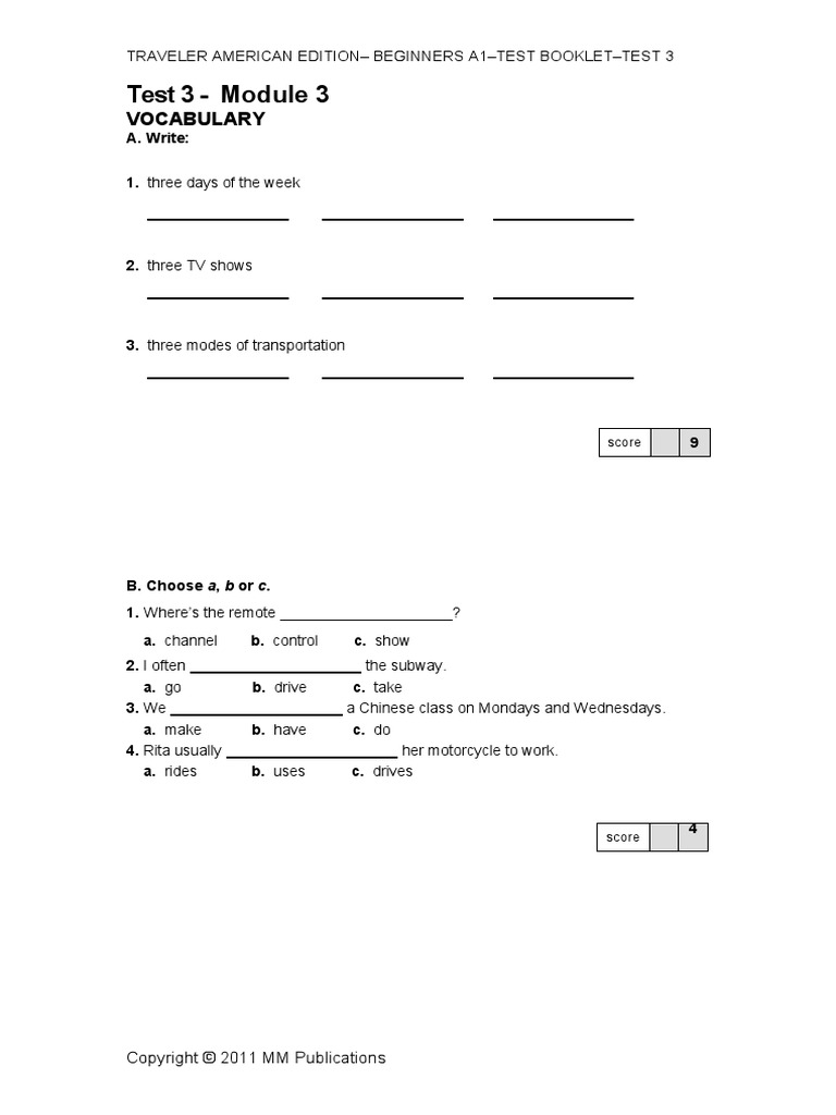 Test 3 - Module 3: Vocabulary | PDF