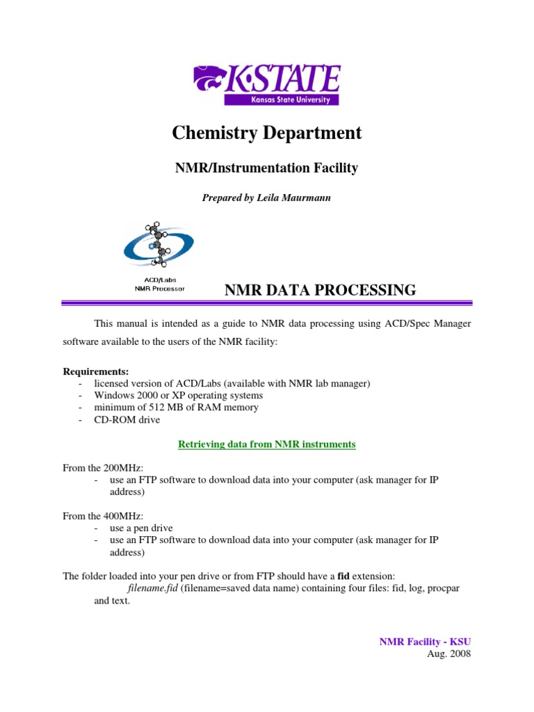 ACDLabs NMR Data Processing | PDF | Fourier Transform | File Transfer ...