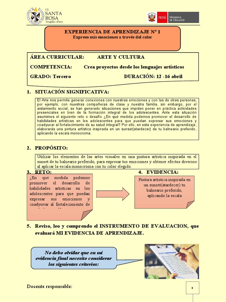 Experiencia De Aprendizaje Tercer Grado Pdf Color Aprendizaje