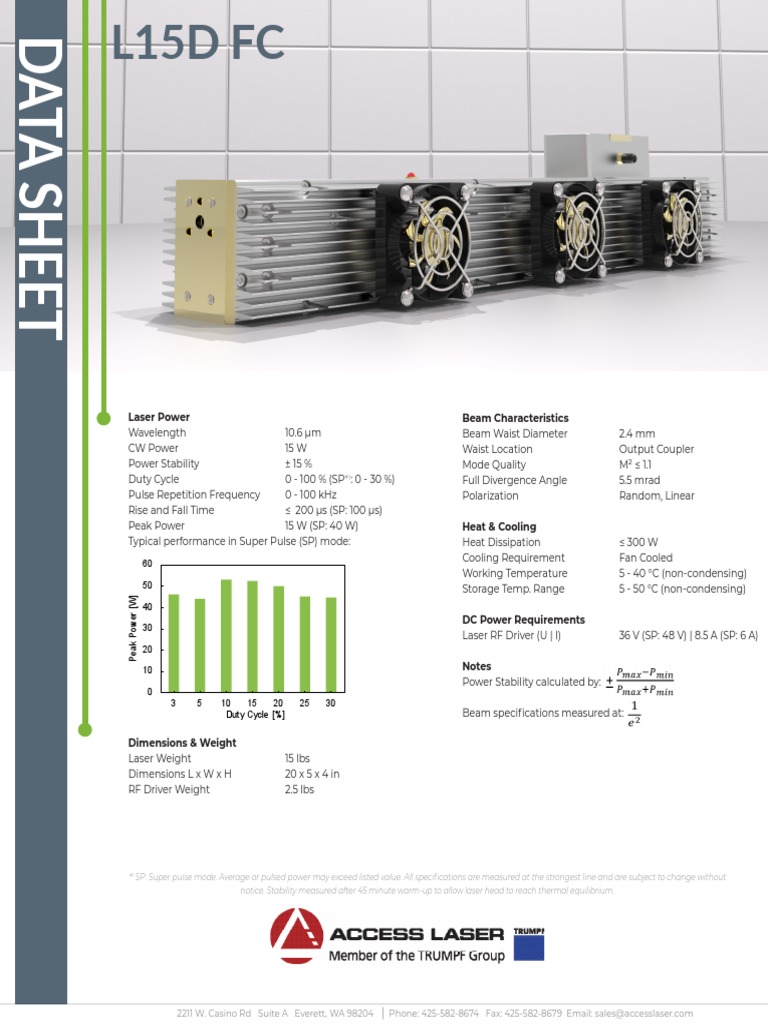 L15D FC Data Sheet | PDF | Laser | Electromagnetism