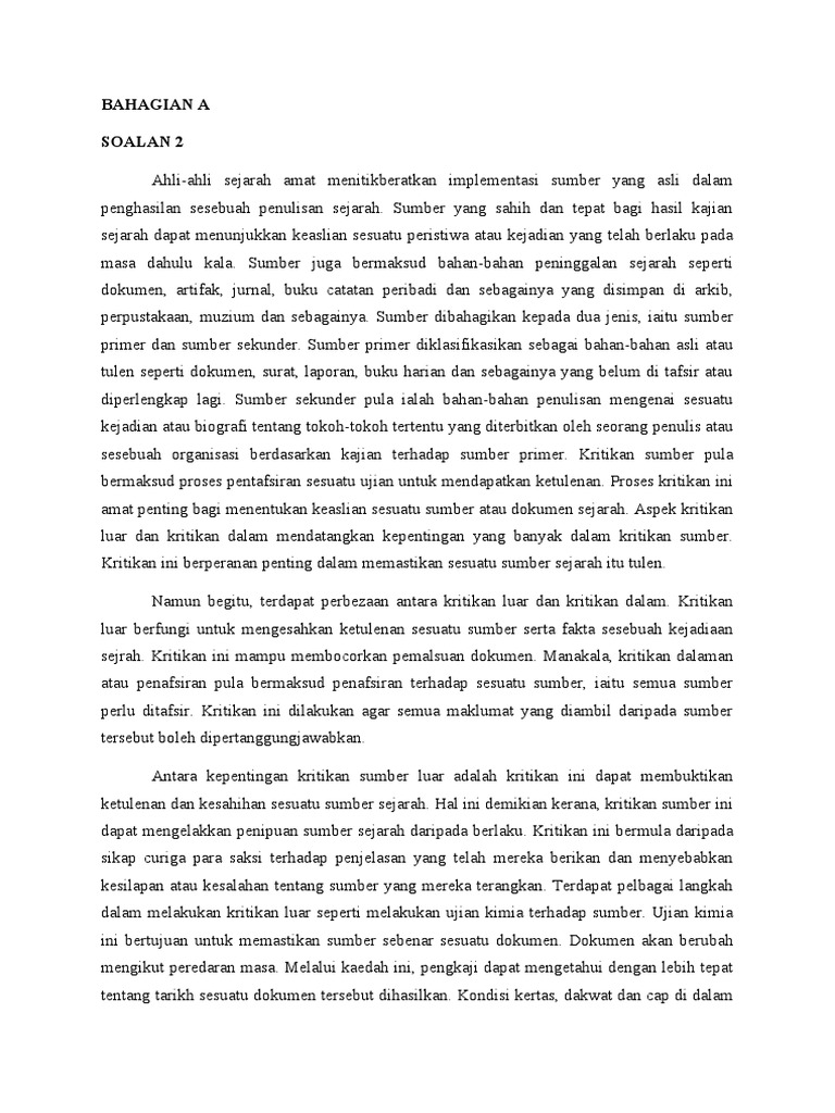 Jawapan Ujian Hsa 101 | PDF