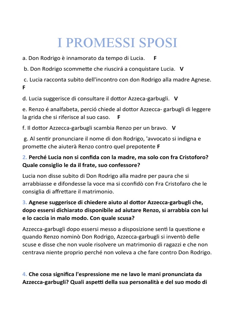 Promessi Sposi | PDF
