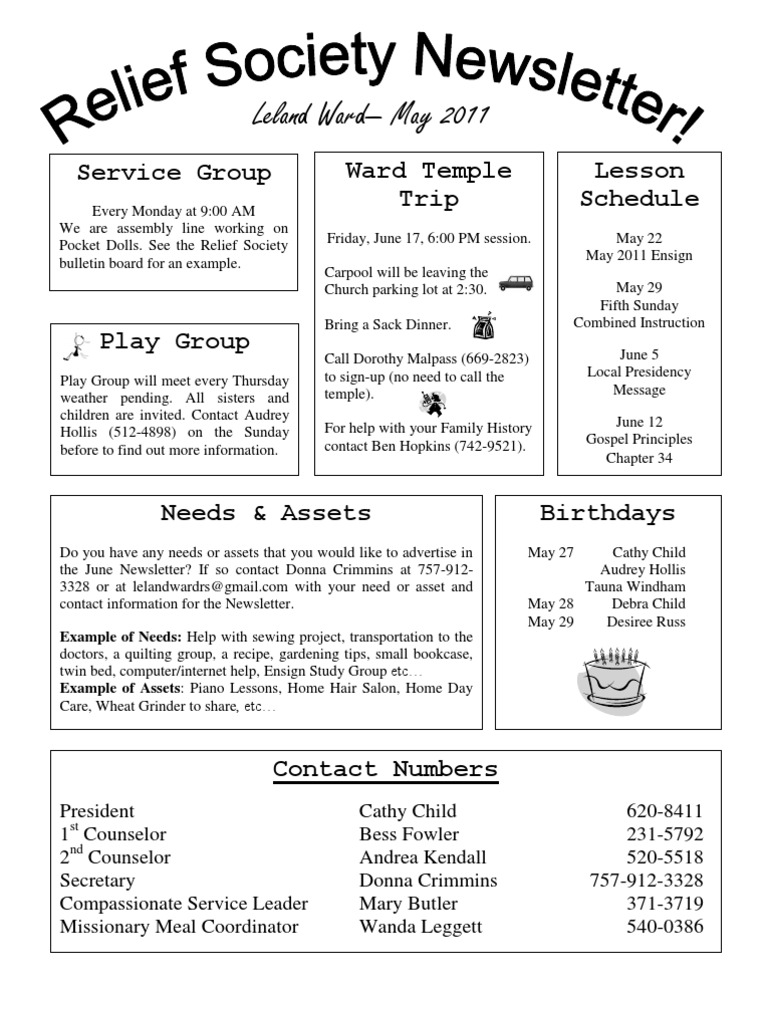 RS May Newsletter 2011 | PDF
