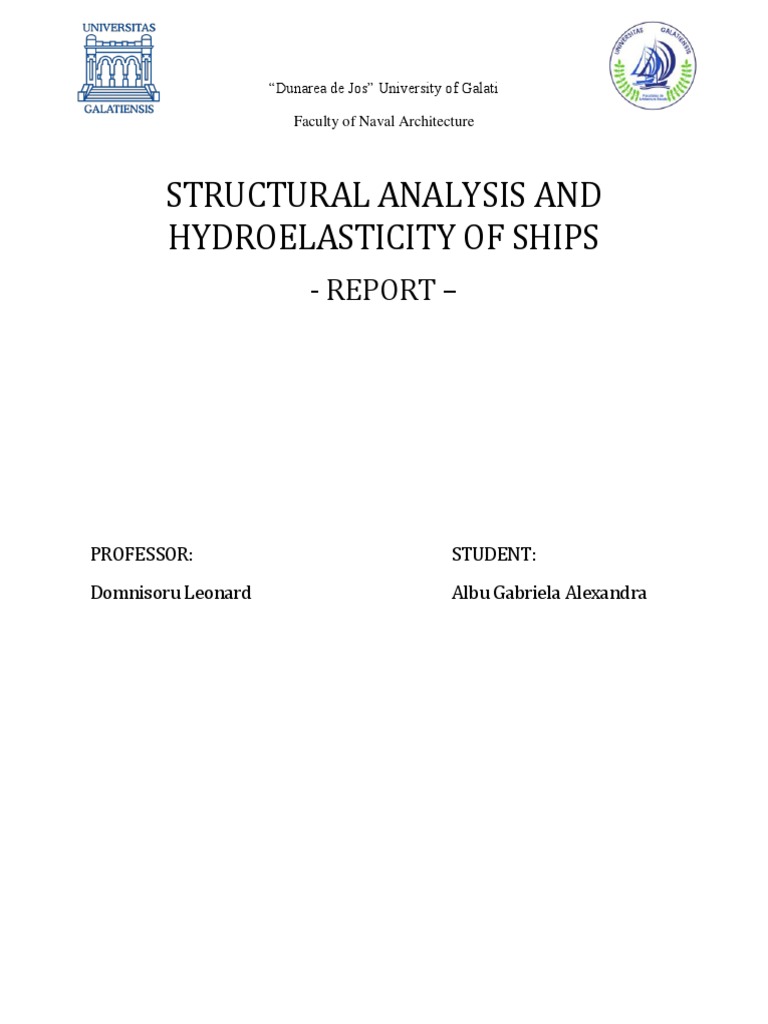 Structural Analysis And Hydroelasticity Of Ships Report Pdf Fatigue Material Bending