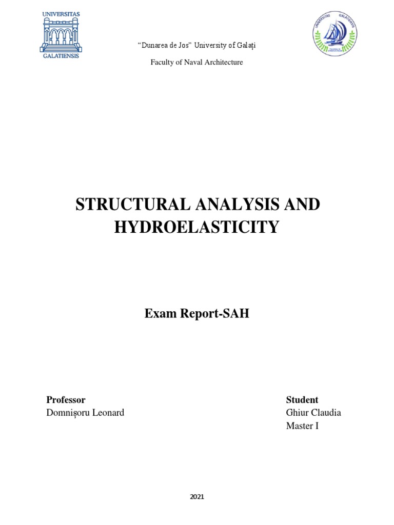 Structural Analysis and Hydroelasticity: Exam Report-SAH | PDF | Deformation (Engineering ...