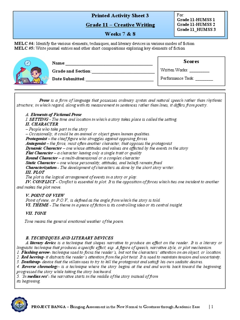 g11 Creative Writing Humss As q1 w5 6 Camagon | PDF | Plot (Narrative ...