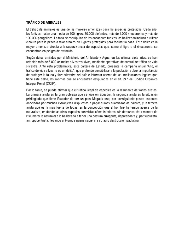 Tráfico de Animales | PDF