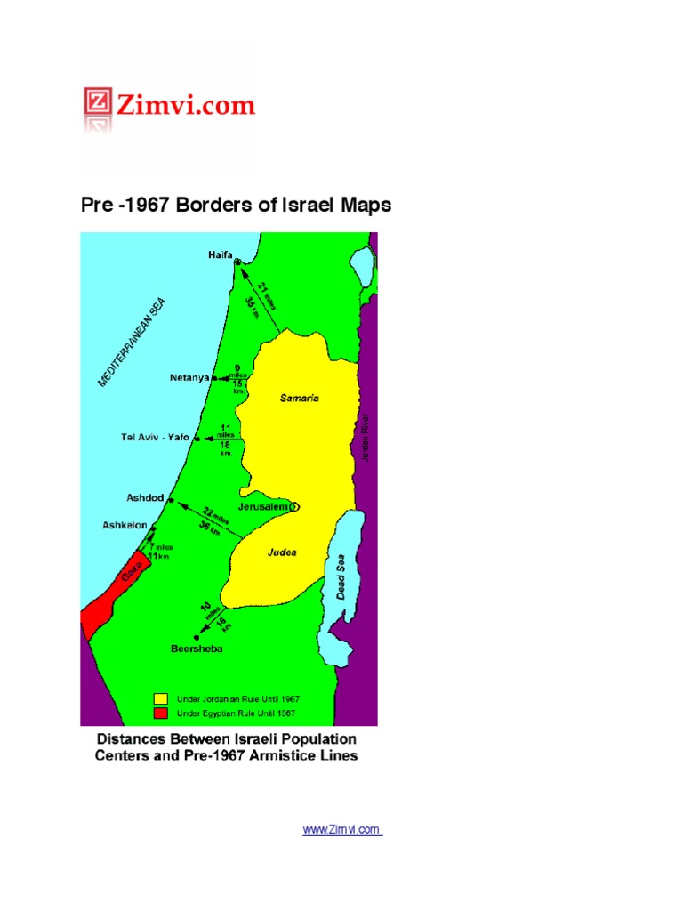 Pre - 1967 Borders of Israel Maps and Graphic Size Comparison | Israel ...