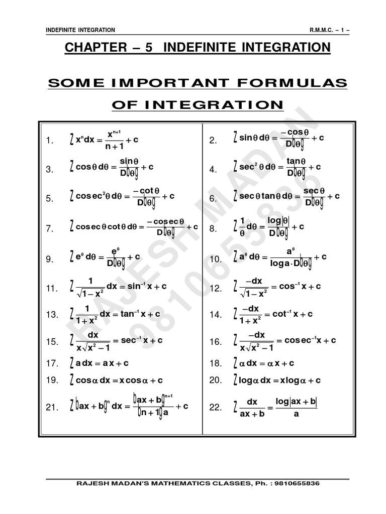 Integration | PDF | Trigonometric Functions | Numbers