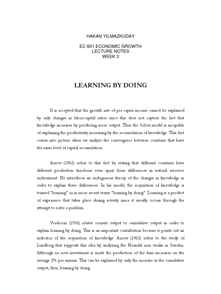 Learning by Doing | PDF | Economic Growth | Labour Economics