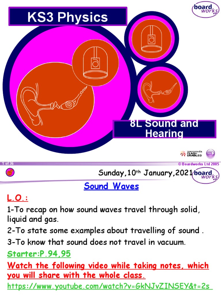 KS3 Physics: 8L Sound and Hearing | PDF | Sound | Waves