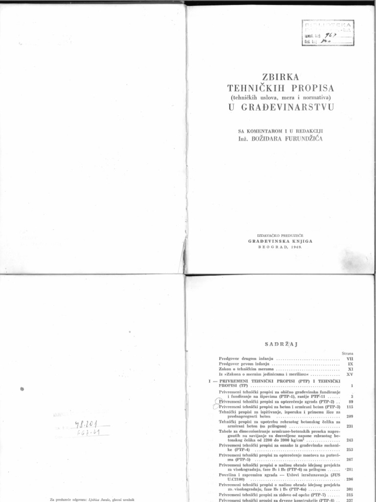 Privremeni Tehnicki Propisi Za Obicno Gradevinsko Fundiranje I Fundiranje Na Sipovima (Sluzbeni ...