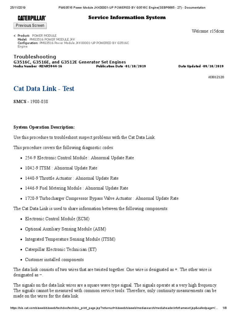 Cat Data Link - Test: Troubleshooting | PDF | Electrical Connector ...