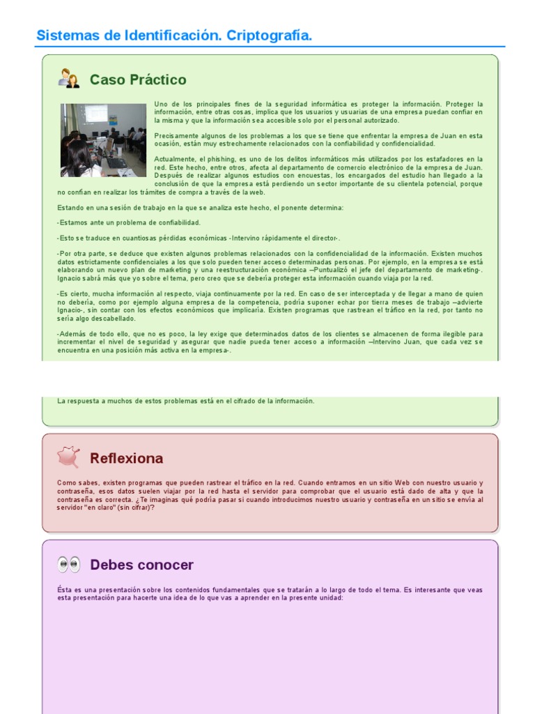 Sistemas de Identificación. Criptografía_ | PDF | Clave (criptografía) | Criptografía de clave ...