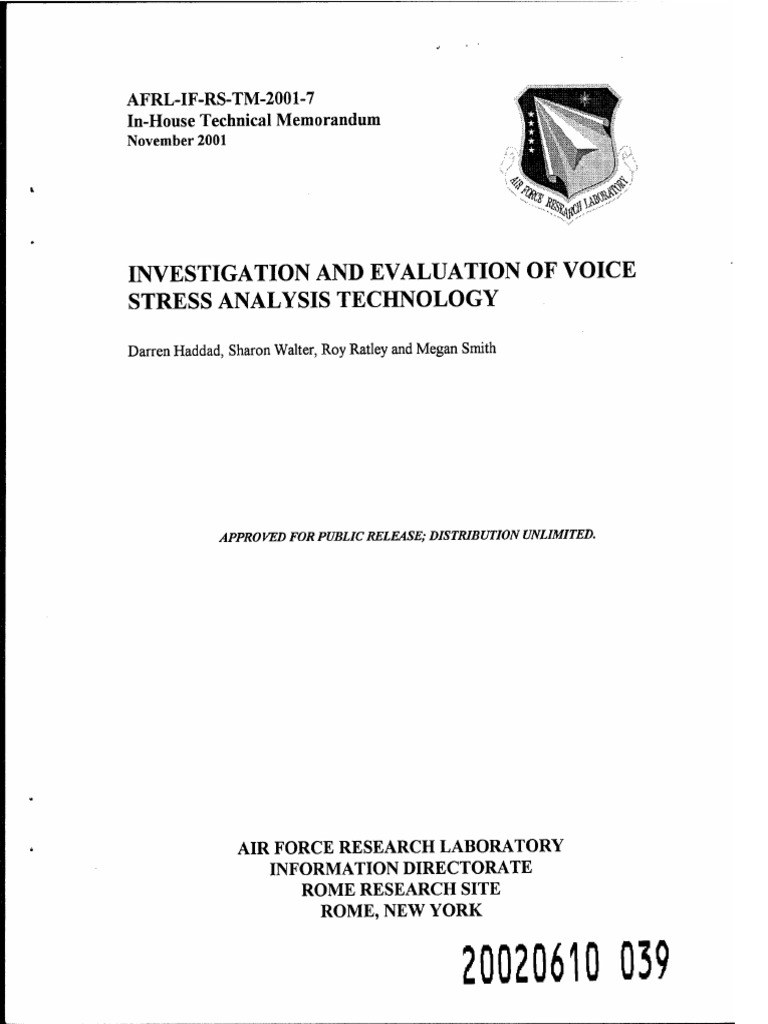 Air Force Voice Stress Analysis Paper | PDF | Frequency Modulation ...