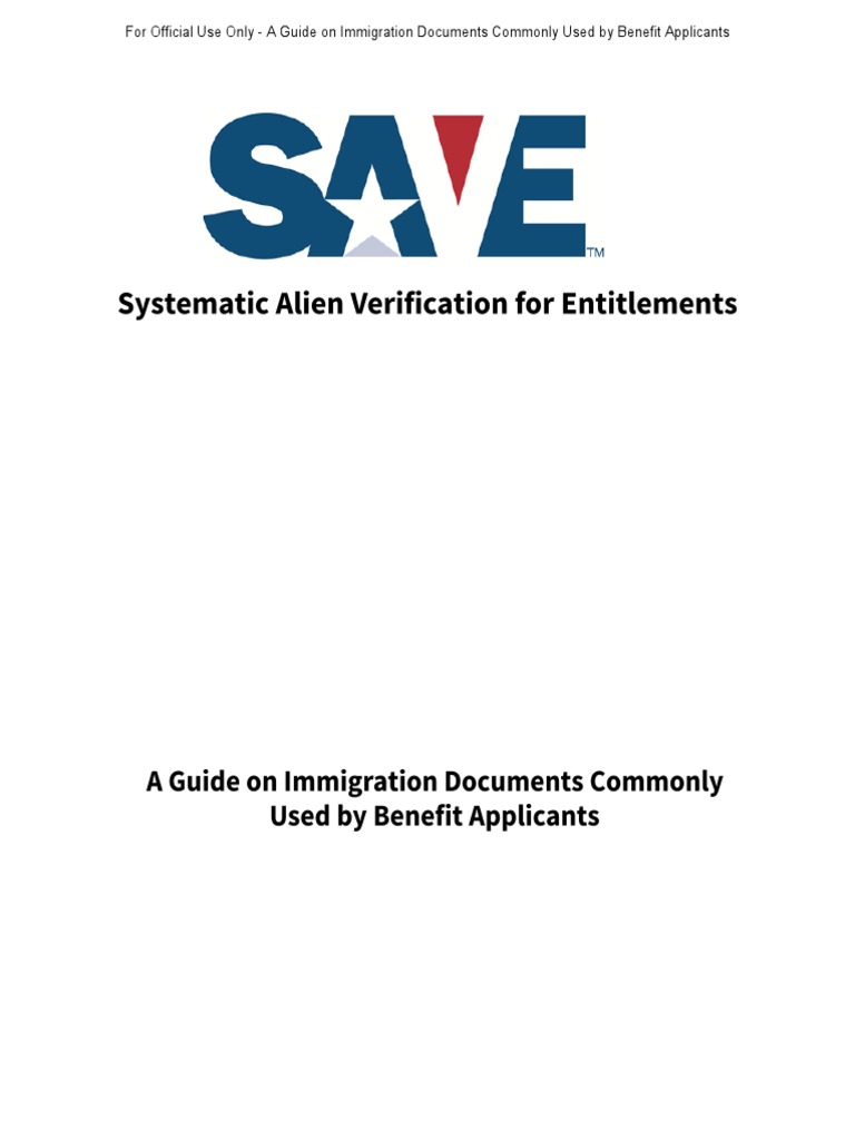 Systematic Alien Verification For Entitlements (SAVE) | PDF ...