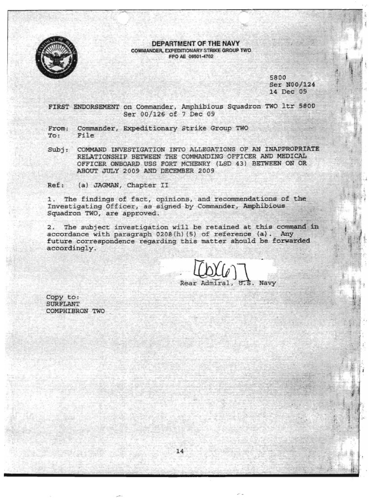 Fort McHenry Command Investigation | PDF