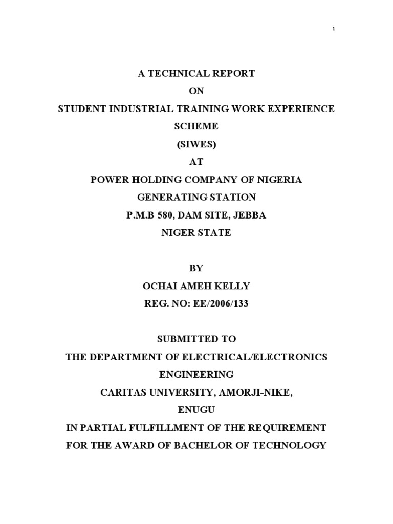 An Insight into Student Training Experience at Jebba Hydroelectric ...