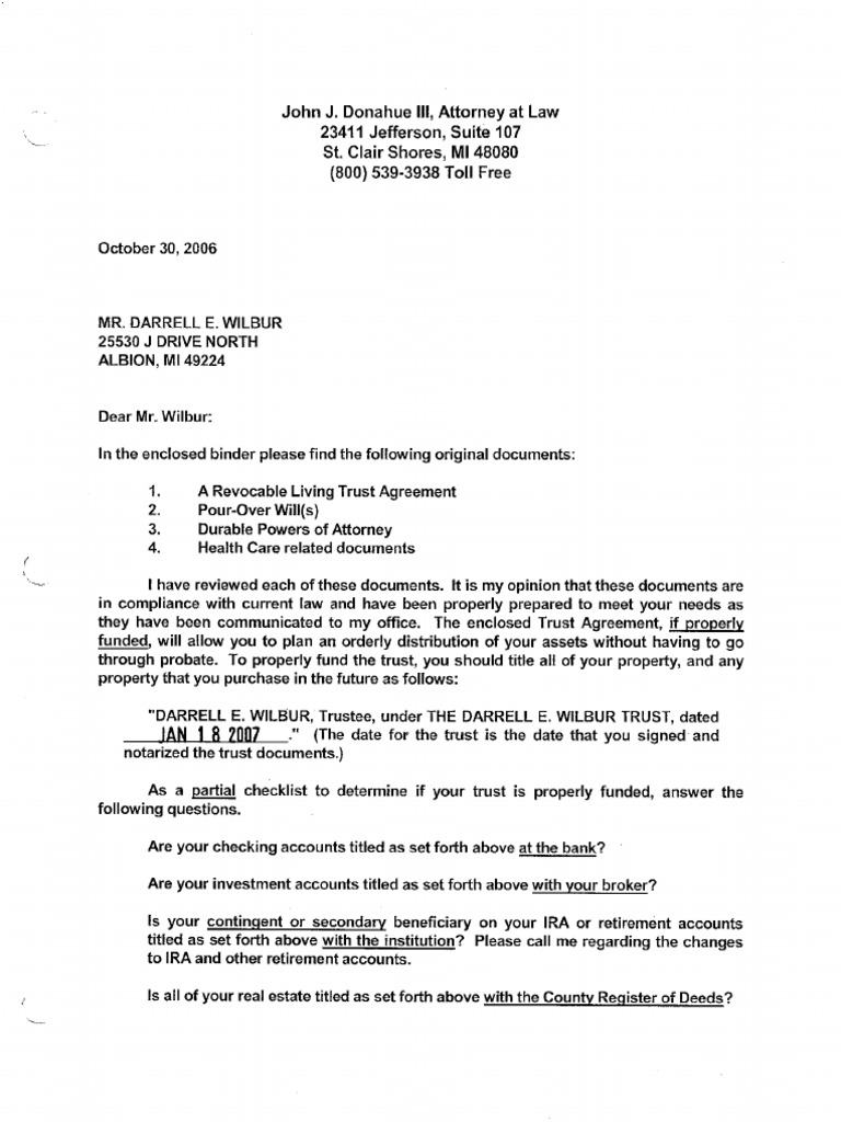 Example of A Trust Power of Attorney Will | PDF