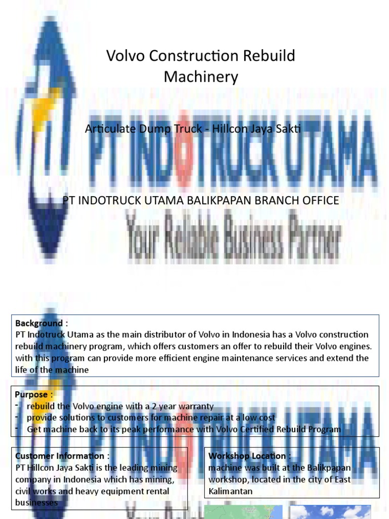 Volvo Construction Rebuild Machinery: Articulate Dump Truck - Hillcon Jaya Sakti | PDF ...