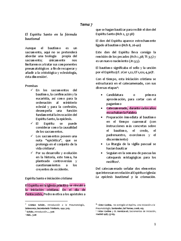 7 - Tema El ES en La Epíclesis Bautismal y Eucarística X (1) 5 | PDF ...