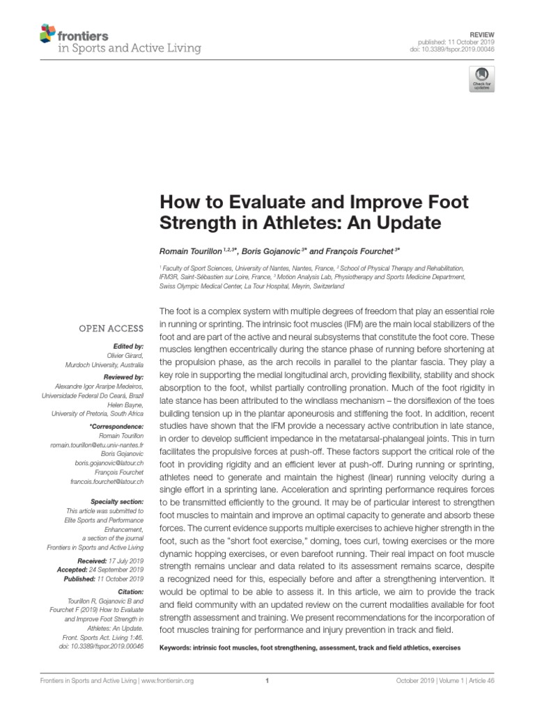 How To Evaluate and Improve Foot Strength in Athle | PDF | Foot | Toe