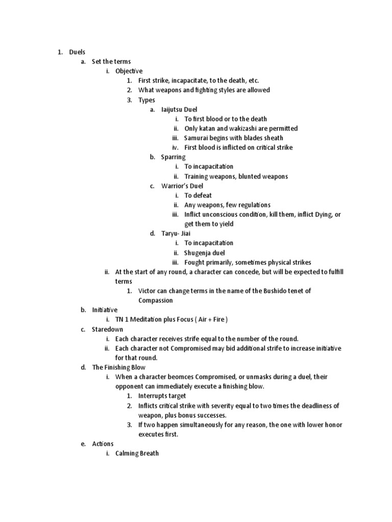 Duel Cheat Sheet | PDF | Duel