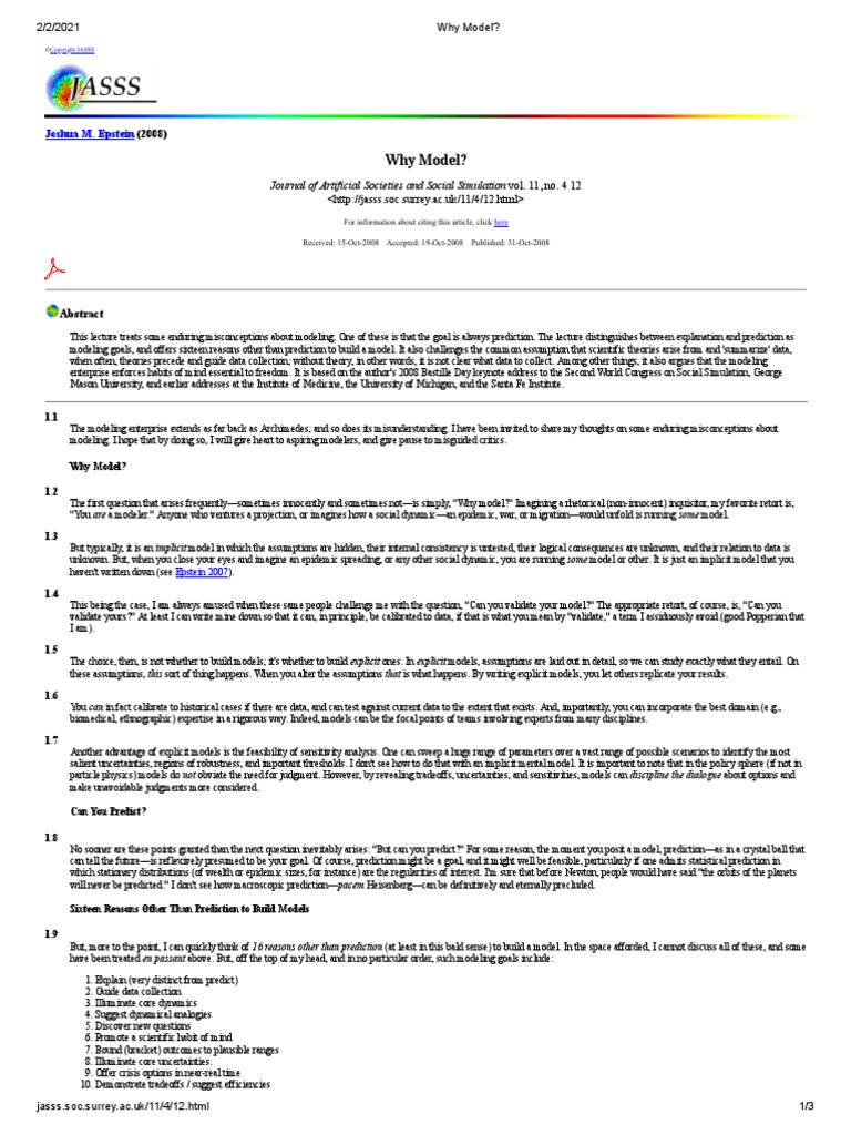 Why Model | PDF | Theory | Science