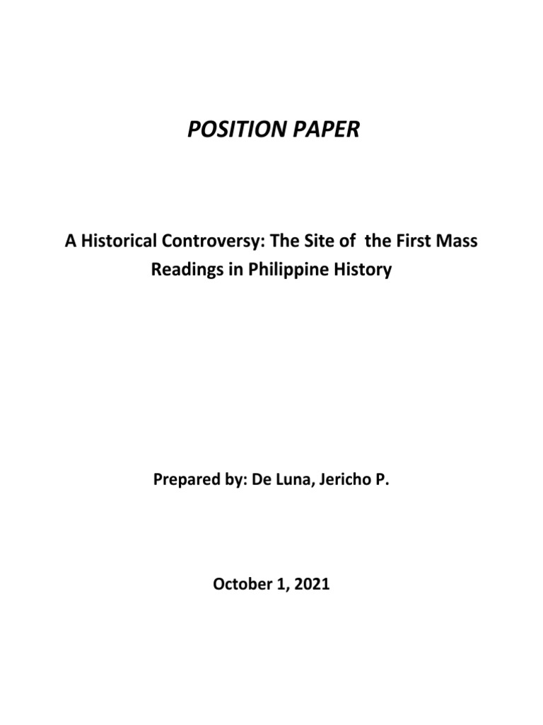 Position Paper: A Historical Controversy: The Site of The First Mass ...