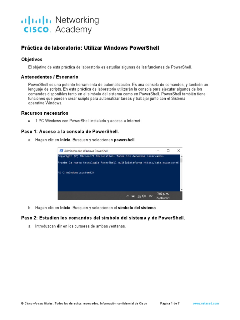 2.2.1.11 Lab - Using Windows PowerShell | PDF | Archivo de computadora ...