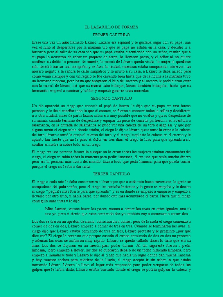 El Lazarillo de Tormes | PDF