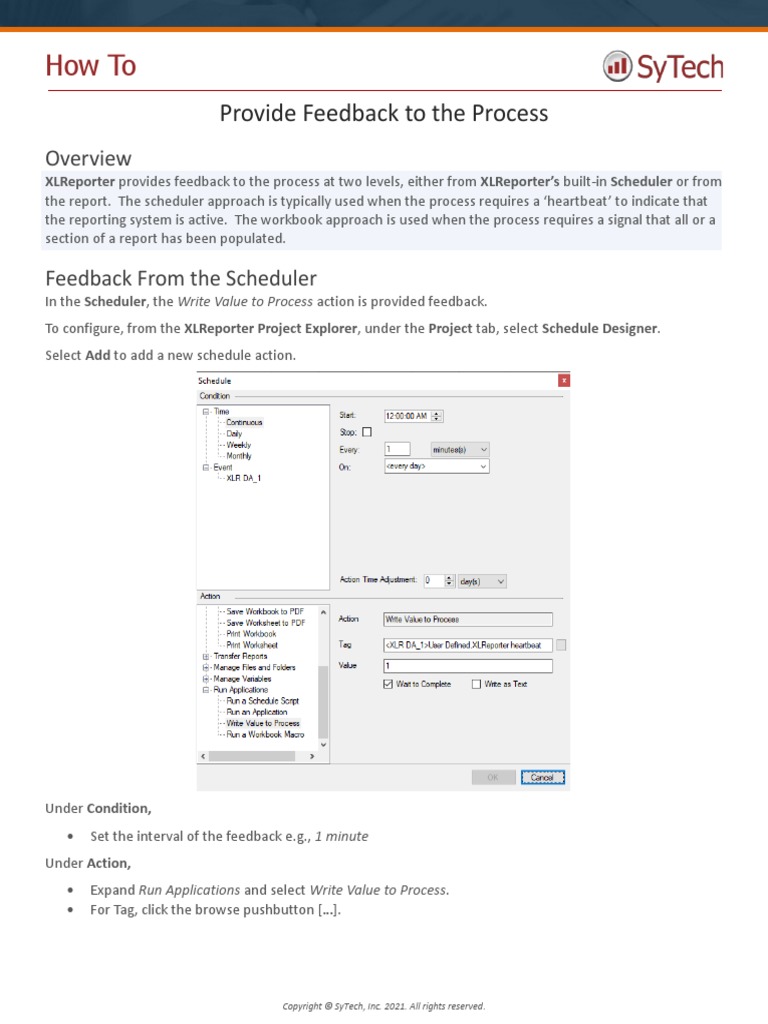 How To Setup XLReporter To Provide Feedback To The Process | PDF ...