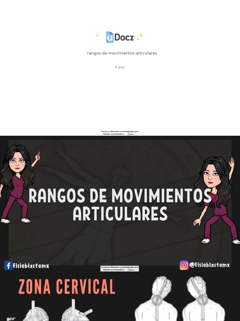 Rangos de Movimientos Articulares | PDF | Anatomía | Sistema ...