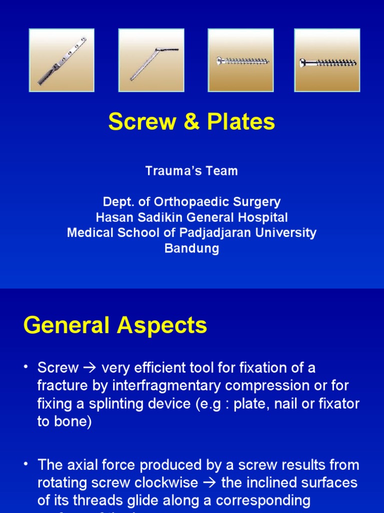 Plate and Screw Trauma | PDF | Screw | Bone