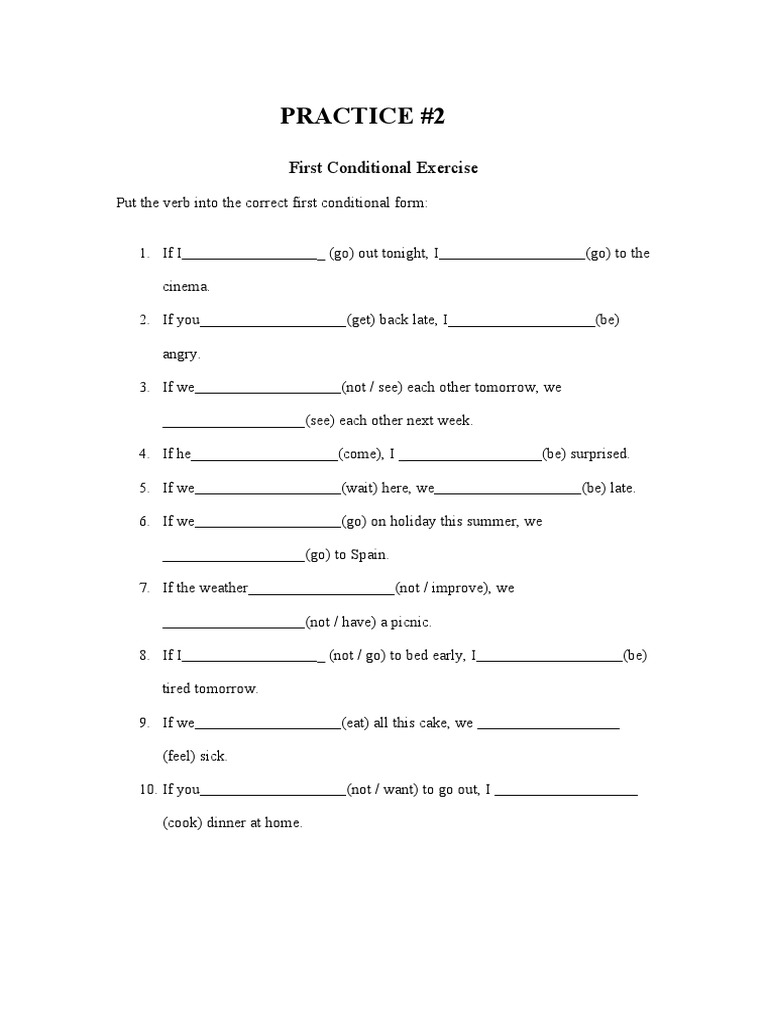 First Conditional - Exercises | PDF
