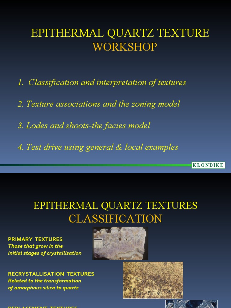 Epithermal Quartz Vein Textures Guide | PDF | Crystal | Quartz
