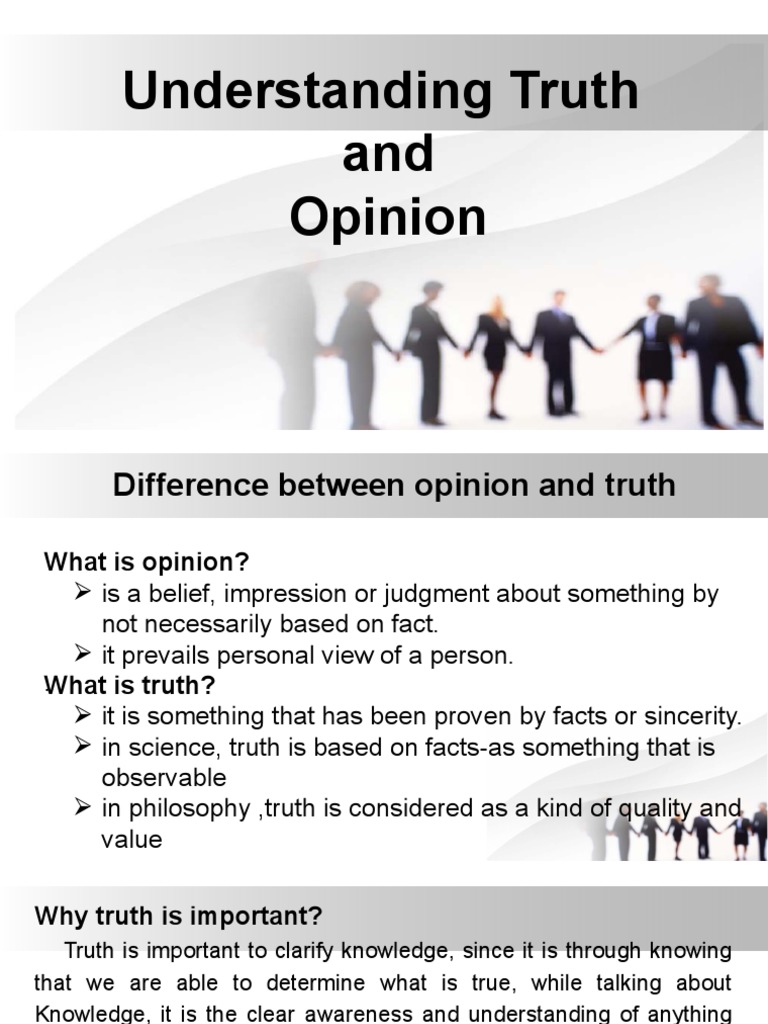 Distinguishing Truth from Opinion | PDF | Truth | Knowledge