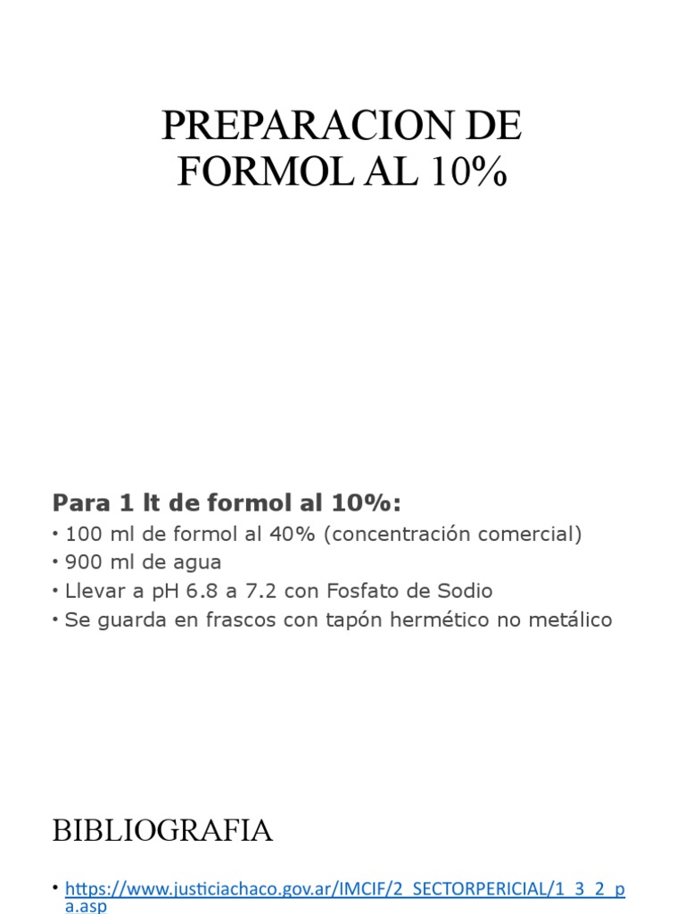 Preparacion de Formol Al 10% | PDF