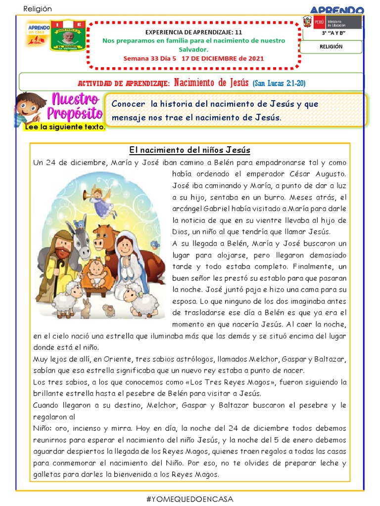 Actividades sobre el Nacimiento de Jesús | PDF | Reyes Magos | María ...