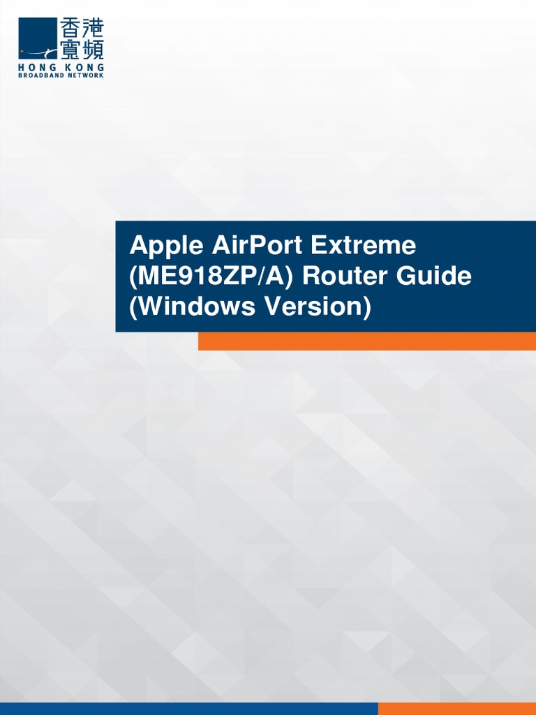 Apple Airport Extreme (Me918Zp/A) Router Guide (Windows Version) | PDF ...