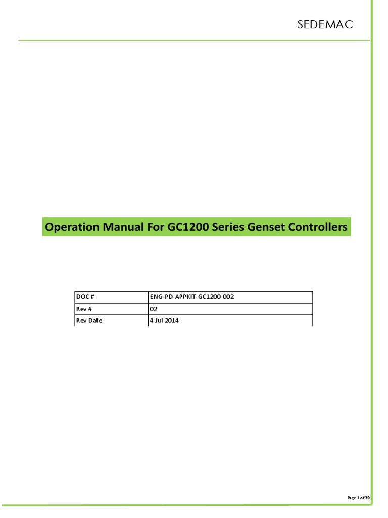 Sedmac Controller Manual 1202 | PDF | Mains Electricity | Power Supply