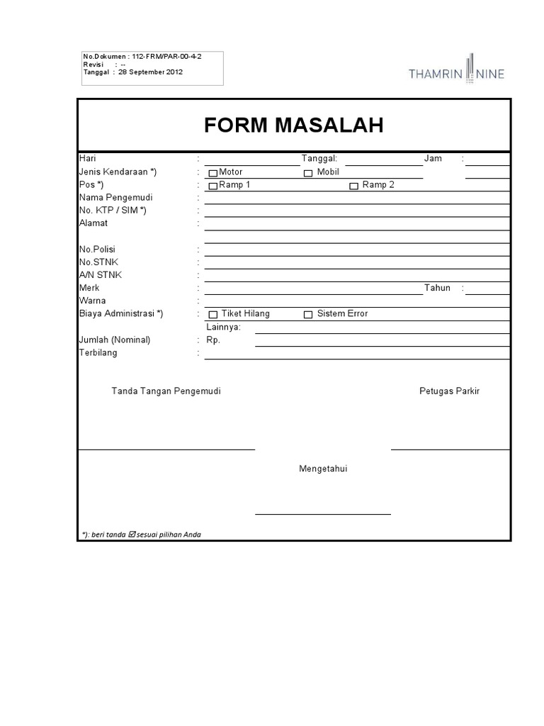 2.form Masalah | PDF | Pengelolaan Keuangan & Uang