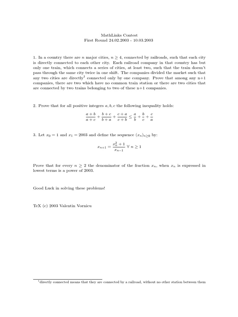 Mathlinks Contest | PDF | Polynomial | Vertex (Graph Theory)