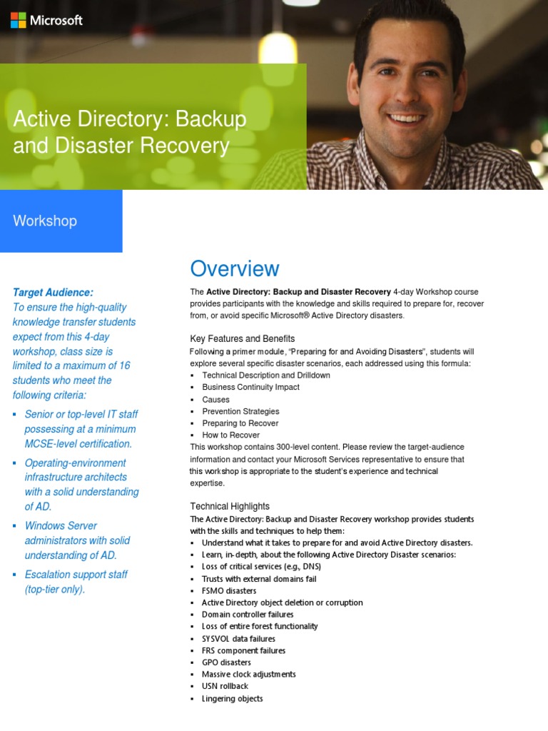 Workshop Active Directory Backup and Disaster Recovery | PDF | Active ...