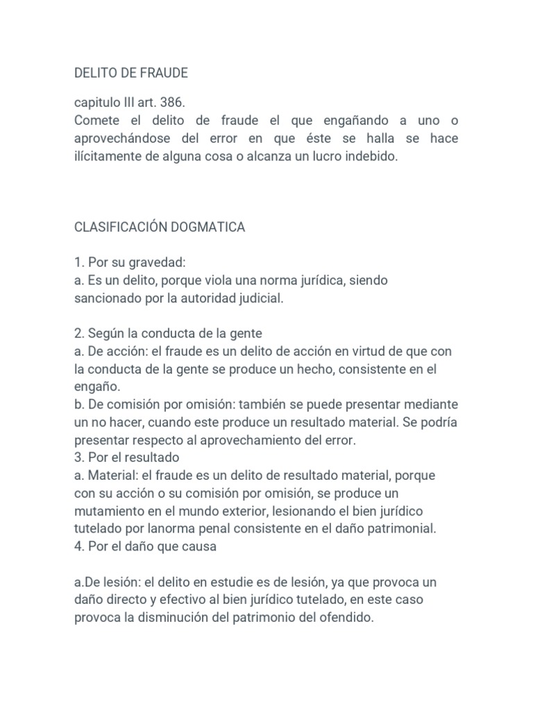 Delito de Fraude en México: Análisis Legal | PDF | Intención (Derecho ...