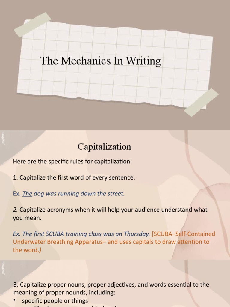Writing Mechanics: Capitalization & Punctuation | PDF | Subject ...