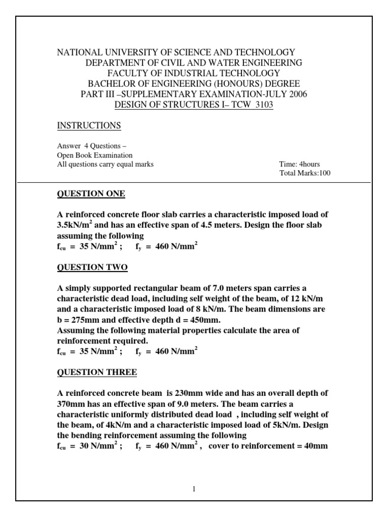Answer 4 Questions - Open Book Examination All Questions Carry Equal ...